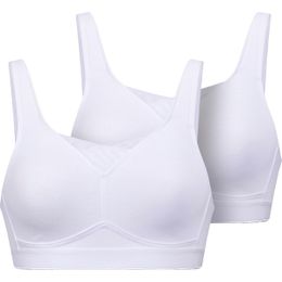 wäschepur Damen Komfort-BH ohne Bügel mit Komfortträgern weiß Größe 95B