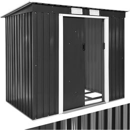 TecTake® Gartenhaus mit Pultdach, aus Stahl, praktische Schiebetür, 213 x 130 x 173 cm