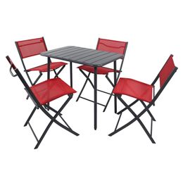 Vcm 5-tlg. Set Bistroset Esstisch Gartenset Balkonset Stuh klappbar Tisch Garten Camping Sumila 80x55