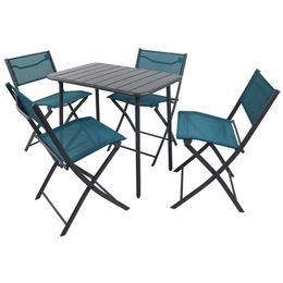 Vcm 5-tlg. Set Bistroset Esstisch Gartenset Balkonset Stuh klappbar Tisch Garten Camping Sumila 80x55