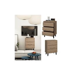 VICCO Sideboard Bahia Eiche 70 x 92 cm mit 3 Schubladen