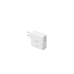 Deltaco USB-C wall charger with built-in power bank and GaN technology - 9600 mAh - White