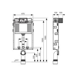 TECE box WC-Modul mit Uni-Spülkasten, Bauhöhe 1060mm 9370300