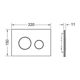 TECE loop WC-Betätigungsplatte Zweimengen, Glas Weiß glänzend, Tasten Chrom matt 9240659