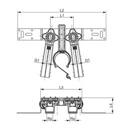 TECE flex Montageeinheit mit Wandscheiben Stichmaß 80mm, Siliziumbronze 720565