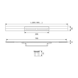 TECE drainprofile Duschprofil 800mm, Edelstahl Schwarz gebürstet 670821