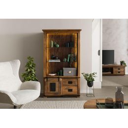 Standregal Mango / Altholz 100x45x175 natur lackiert RAILWAY LUX #165