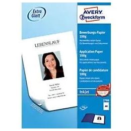 Avery Zweckform Inkjet Druckerpapier Satin DIN A4 100 g/m2 Weiß 200 Blatt