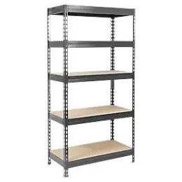 Mammut Industrieregal 5 Fachböden Stahl 900 x 600 x 2.200 mm Grau