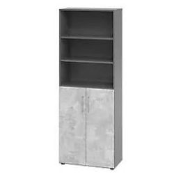 Hammerbacher Schrank V968T3/G/M/BS Graphit, Beton 80 x 42 x 215,4 cm