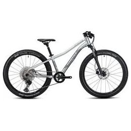 Mountainbike GHOST "Kato 24 Full Party" Fahrräder Gr. 30cm, 24 Zoll (60,96cm), silberfarben (chromfarben-dunkelsilberfarben) für Damen und Herren, Kettenschaltung