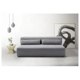 Schlafsofa Inosign "Donka Dauerschläfer-geeignet, belastbar bis 270 kg incl. Bettkasten" Sofas Gr. B/T: 200cm x 108cm, Flachgewebe, ohne Armlehnen, grau (anthrazit) ohne Armlehnen, Breite 200 cm, auch in Cord, Tonnentaschen-Federkern