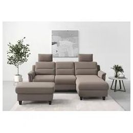 Sit & More Ecksofa SIT&MORE "Farö L-Form" Sofas Gr. B/H/T: 234 cm x 90 cm x 168 cm, Luxus-Microfaser Paris, Recamiere rechts, ohne Bettfunktion-ohne Bettkasten, grau (taupe) inklusive Federkern, wahlweise mit Bettfunktion und Bettkasten