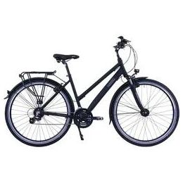 Trekkingrad Hawk BIKES "Trekking Lady Premium Black" Fahrräder Gr. 48cm, 28 Zoll (71,12cm), schwarz für Damen und Herren