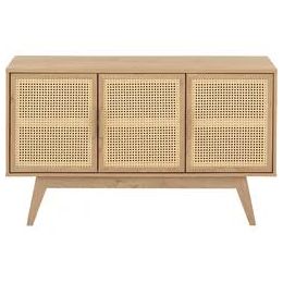 Sideboard Home Affaire "Bridget" Sideboards Gr. B/H/T: 128cm x 75cm x 39cm, braun (eichefarben) Kommode, 2 verstellbare Einlegeböden, Beine aus Holz, Breite 128 cm