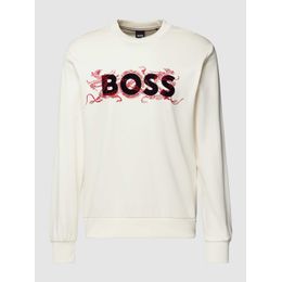 BOSS Sweatshirt mit Motiv-Stitching Modell 'Soleri'