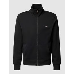 Gant Regular Fit Sweatjacke mit Label-Stitching