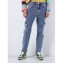 Noisy may Slim-fit-Jeans Cargo Jeans Regular Denim Hose NMMONI 6814 in Blau