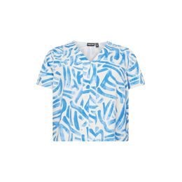 Pieces Curve T-Shirt 'PCARLEM' Damen Gr&ouml;&szlig;e 6XL ecru / blau / hellblau