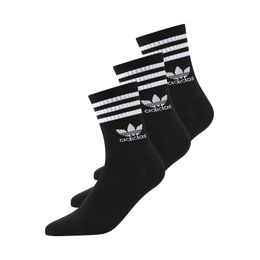 adidas originals Socken 'Mid Cut Crew 3 Pairs' Damen Größe 30/32 schwarz / weiß