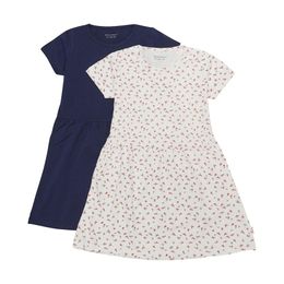 Minymo Kleid Mädchen Größe 116 dunkelblau / kirschrot / weiß