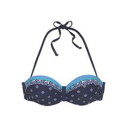 Lascana Bikinitop Damen Gr&ouml;&szlig;e 70 blau / navy / gr&uuml;n / wei&szlig;