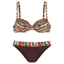 JETTE Bikini Damen Gr&ouml;&szlig;e M dunkelbraun / khaki / wei&szlig;