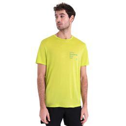 Icebreaker Merino 150 Tech Lite III T-Shirt Natural Run Club 2.0 - Mann - Hyper - Größe M