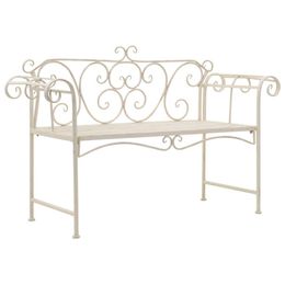 furnicato Gartenbank 132 cm Metall Antik Weiß (1-St)