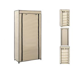 vidaXL Schuhschrank Schuhschrank mit Abdeckung Cremeweiß 58 x 28 x 106 cm Stoff, beige