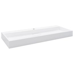 vidaXL Waschbecken Waschbecken 120 x 46 x 11 cm Mineralguss/Marmorguss Weiß
