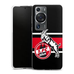 DeinDesign Handyhülle 1. FC Köln Offizielles Lizenzprodukt Colour Stripes 1.FC, Huawei P60 Pro Silikon Hülle Bumper Case Handy Schutzhülle, weiß