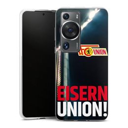DeinDesign Handyhülle Fanartikel 1. FC Union Berlin Fußball Eisern Union Typo, Huawei P60 Pro Silikon Hülle Bumper Case Handy Schutzhülle, weiß
