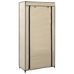 furnicato Schuhschrank mit Abdeckung Cremeweiß 58 x 28 x 106 cm Stoff