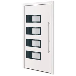 vidaXL Haustür Haustür Weiß 100x200 cm Aluminium und PVC (1-St)