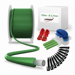 AccuCell Mährobotermesser 150m Begrenzungskabel (2,7mm) + 300 Haken + 10x Kabelverbinder + 4x A