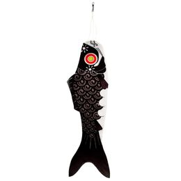 Wolkenstürmer Flug-Drache Fisch Windspiel Windsack Koi (schwarz), (1-tlg)