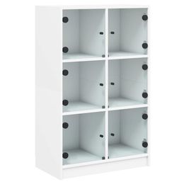 vidaXL Highboard Highboard mit Türen Weiß 68x37x109 cm Holzwerkstoff (1 St)