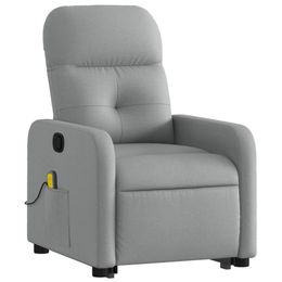 vidaXL Sessel Massagesessel mit Aufstehhilfe Hellgrau Stoff (1-St)