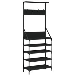 vidaXL Kleiderständer Kleiderständer mit Schuhablage Schwarz 70x34x184 cm, (1 St)