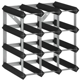 vidaXL Weinregal Weinregal für 12 Flaschen Schwarz Massivholz Kiefer, 1-tlg.