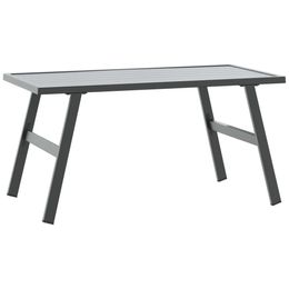 vidaXL Gartentisch Garten-Couchtisch Schwarz 90x45x35 cm Pulverbeschichteter Stahl (1-St)