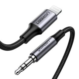 UGREEN Kabel AUX MFI iPhone Audiokabel 1 Meter Adapter Grau Audio-Kabel