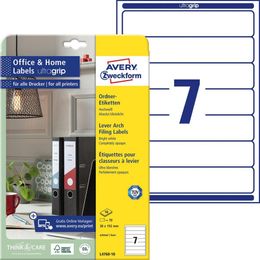 Avery Zweckform Etikett Avery-Zweckform Ordner-Etiketten L4760-10 38 x 192 mm Papier Weiß Perm