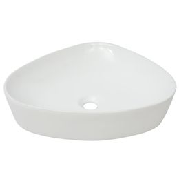 vidaXL Waschbecken Waschbecken Dreiecksform Keramik Weiß 50,5 x 41 x 12 cm