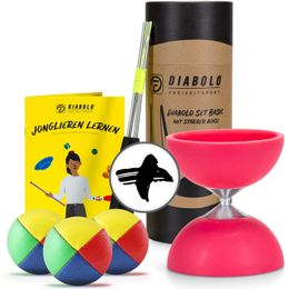 Diabolo Freizeitsport Spielball Jonglierset Diabolo (pink) und 3 Bälle (vierfarbig) (1-St)