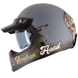 Broken Head Motocrosshelm Rusty Rebel, Old-School Optik