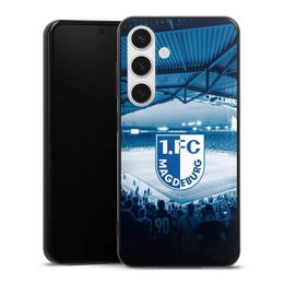 DeinDesign Handyhülle 1. FC Magdeburg Stadion 1. FCM 1.FCM Arena, Samsung Galaxy S24 Silikon Hülle Bumper Case Handy Schutzhülle, schwarz