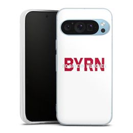 DeinDesign Handyhülle FC Bayern München FCB Offizielles Lizenzprodukt BYRN white, Google Pixel 9 Silikon Hülle Bumper Case Handy Schutzhülle, weiß