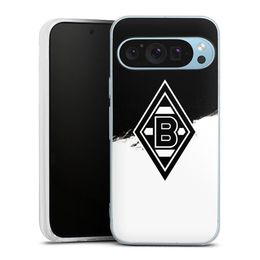 DeinDesign Handyhülle Borussia Mönchengladbach Gladbach Borussia Scratch Schwarz-Weiss, Google Pixel 9 Silikon Hülle Bumper Case Handy Schutzhülle